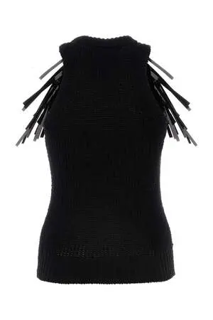 JIL SANDER Stretch Cotton Top With Fringe Detail