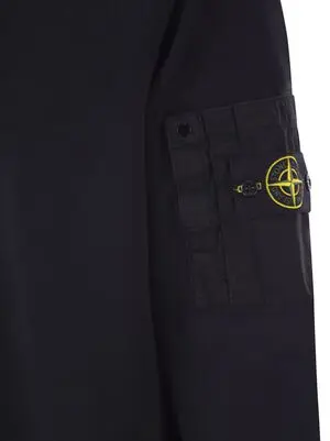 Stone Island Regular Fit Crew Neck Sweatshirt With Seasonal Pocket - Blue