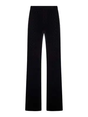 Gucci Gg Stretch Devoré Velvet Trousers - Black
