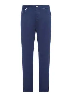 Brunello Cucinelli BRUNELLO CUCINELLI Five-Pocket Garment-Dyed Denim Trousers Blue