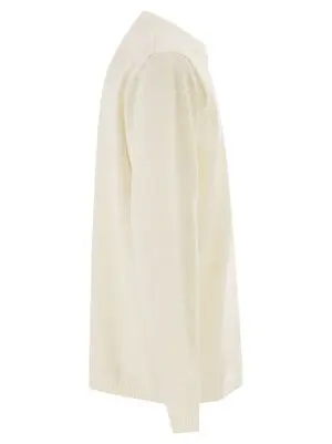 Stone Island Loose-fitting Ribbed Crew Neck Jumper - Cream