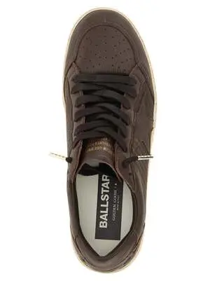 GOLDEN GOOSE Ball Star Low-top Lace-up Sneakers With Foil Star Detail - Brown