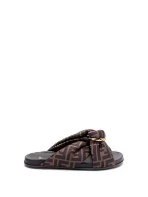 Fendi Monogram Twisted Slides - Multicolor