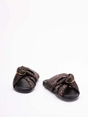Fendi Monogram Twisted Slides - Multicolor
