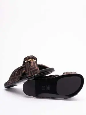 Fendi Monogram Twisted Slides - Multicolor