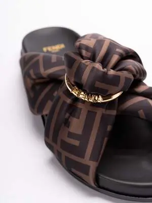 Fendi Monogram Twisted Slides - Multicolor