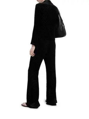 Gucci Dévoré Gg Stretch Velvet Shirt - Black