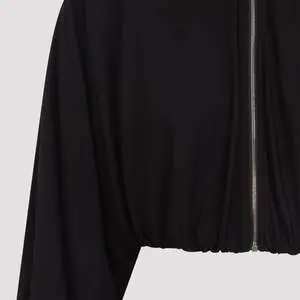 Alaïa Black Viscose-blend Jersey Draped Cropped Jacket