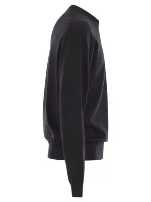 BOSS Virgin Wool Jumper With Embroidered Logo - Black