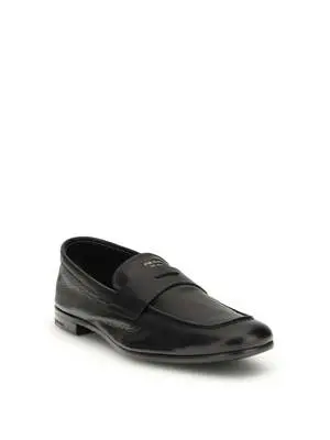 Prada Leather Loafers - Black