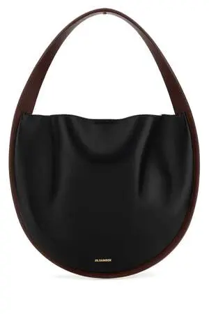 JIL SANDER Leather Pivot Shoulder Bag - Black