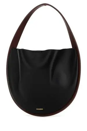 JIL SANDER Leather Pivot Shoulder Bag - Black