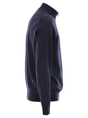 BOSS Virgin Wool Zip Collar Jumper