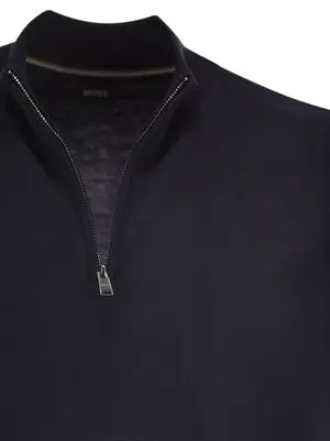 BOSS Virgin Wool Zip Collar Jumper