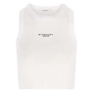 Givenchy Ribbed Knit Sleeveless Racerback Tank Top