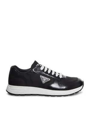 Prada Re-nylon And Brushed Leather Sneakers - Black