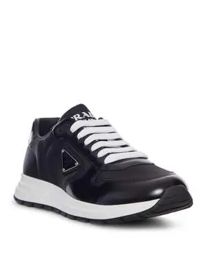 Prada Re-nylon And Brushed Leather Sneakers - Black