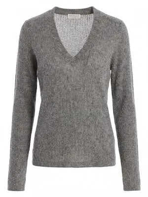 Brunello Cucinelli BRUNELLO CUCINELLI Ribbed V-Neck Sweater Multicolor