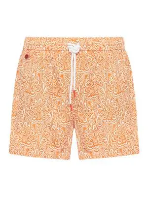 Kiton Swimsuit In Technical Fabric With All-over Floral Pattern - Multicolor