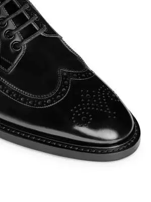 Celine Donavan Derby With Perforated Details In Polished Bull Leather