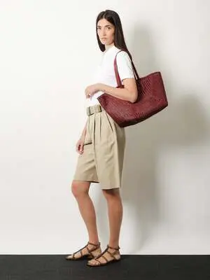 Brunello Cucinelli Raffia And Leather Shoulder Bag - Multicolor