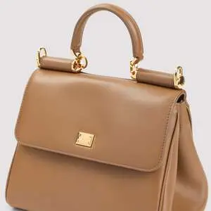 Dolce & Gabbana Sicily Soft Calf Leather Handbag - Brown