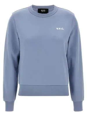 A.p.c. Petit Vpc" Boxy Sweatshirt With Velvet Logo - Blue