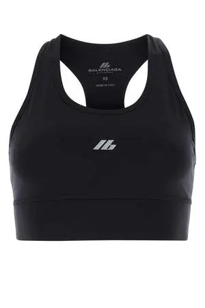 Balenciaga Stretch Nylon Crop Top - Black