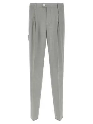 Brunello Cucinelli Mélange Wool Tailored Pants - Gray