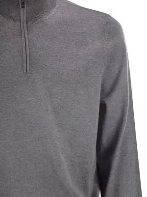 BOSS Virgin Wool Quarter Zip Jumper
