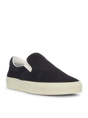 TOM FORD Jude Perforated Suede Slip-on Sneakers - Black