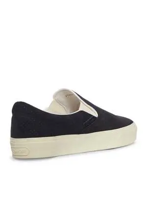 TOM FORD Jude Perforated Suede Slip-on Sneakers - Black