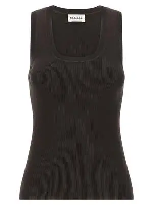 P.a.r.o.s.h Ribbed Cotton Blend Top - Brown