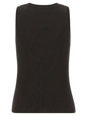 P.a.r.o.s.h Ribbed Cotton Blend Top - Brown