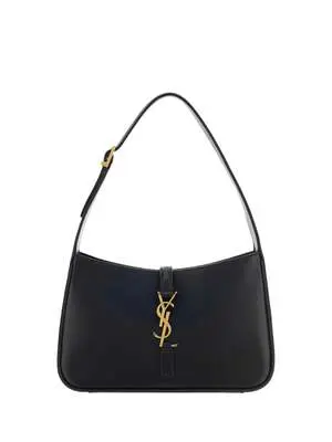 Saint Laurent Leather Hobo Shoulder Bag With Hook Closure