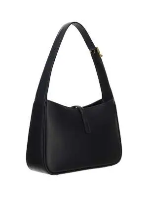 Saint Laurent Leather Hobo Shoulder Bag With Hook Closure