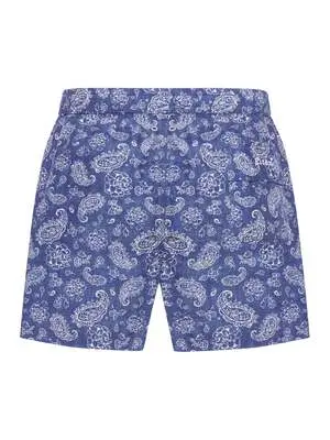 Kiton Swimsuit In Technical Fabric With All-over Graphics - Multicolor
