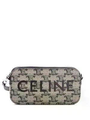 Celine Triomphe Coated Canvas Horizontal Pouch Crossbody Bag