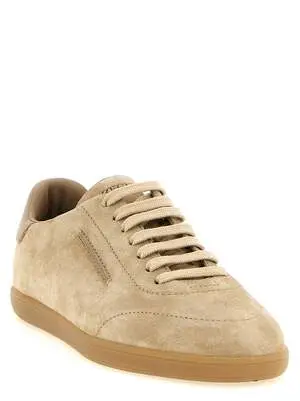 Zegna Low-top Suede Sneakers - Cream