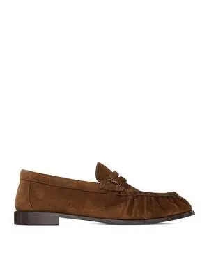 Saint Laurent Suede Loafers With Cassandre Logo - Multicolor