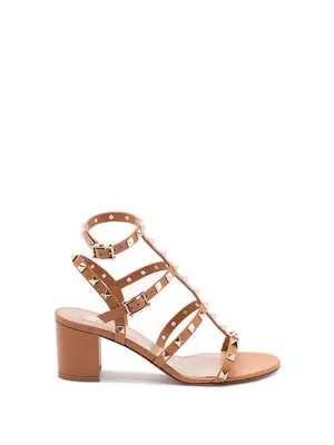 Valentino Garavani Rockstud Leather Heeled Sandals - Multicolor