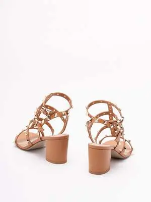 Valentino Garavani Rockstud Leather Heeled Sandals - Multicolor