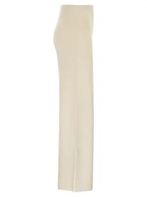 Max Mara Viscose Crêpe Knit Trousers - Cream