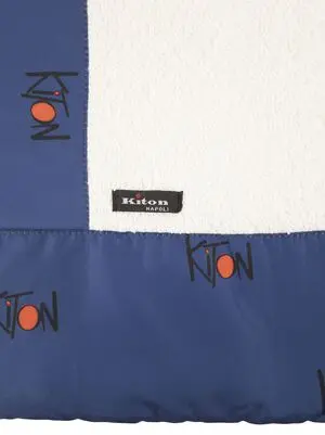 Kiton Terry Beach Towel With Logo Border - Multicolor