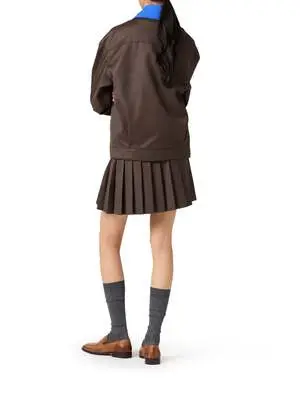 Miu Miu Pleated Mini Skirt In Cotton