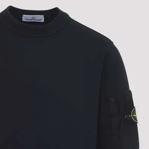 Stone Island Cotton Sweatshirt With Logo Patch - Blue