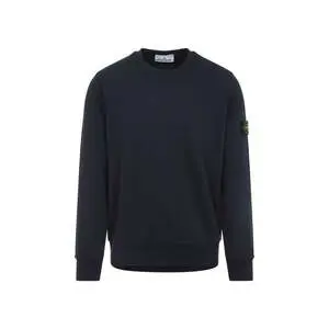 Stone Island Cotton Sweatshirt With Logo Patch - Blue