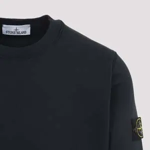 Stone Island Cotton Sweatshirt With Logo Patch - Blue