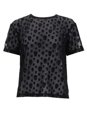 Alexander McQueen Short Sleeve T-shirt With Skull Pattern - Black
