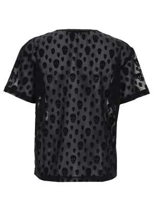 Alexander McQueen Short Sleeve T-shirt With Skull Pattern - Black